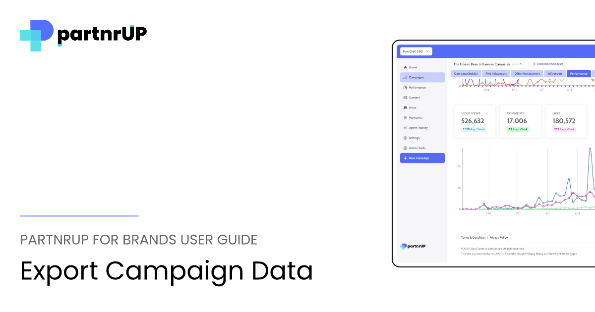 Export Campaign Data | partnrUP for Brands User Guide